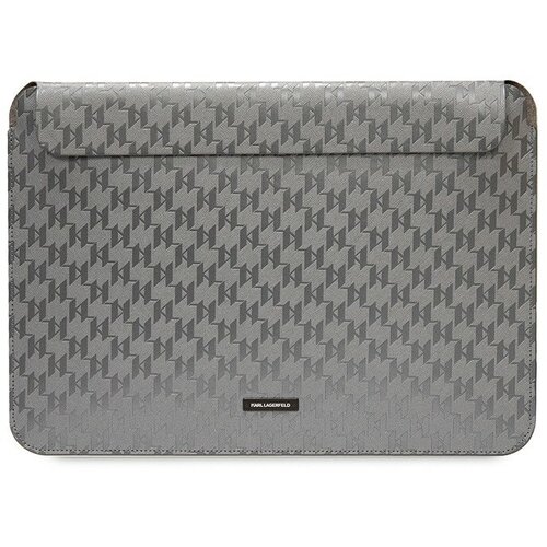 Чехол-папка Lagerfeld Saffiano Sleeve Monogram для Macbook 13"/14", серебристый