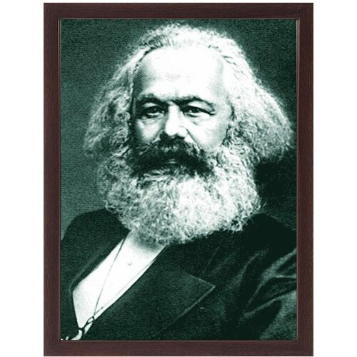 Фотопортрет философа Карла Маркса, печать на холсте 21х30 см, в раме