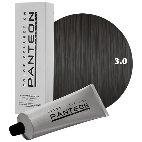 Panteon Color Collection Стойкая крем-краска для волос для профессионального применения, 3.0 темный шатен, 100 мл