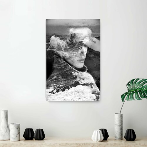 Интерьерная картина "Антонио Мора Волна" на натуральном хлопковом холсте, большая, размер 40 на 60/ 40х60 см