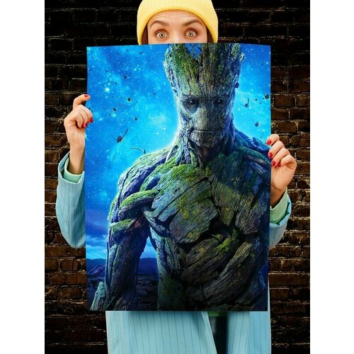 Постер интерьерный Грут, 70х46 см. Матовый яркий. Стражи Галактики Guardians of the Galaxy
