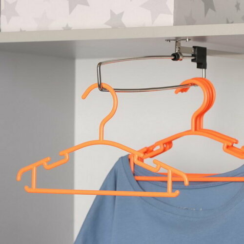 Плечики - вешалки для одежды детские 26x15 см, набор 6 шт, цвет оранжевый