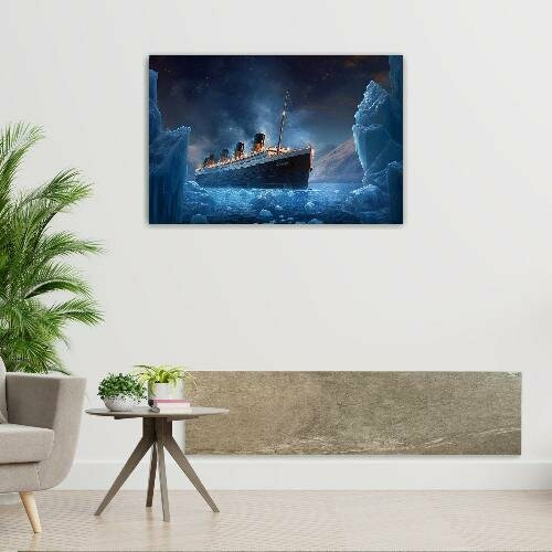 Картина на холсте 40x60 Альянс Лес "Титаник, айсберг" на подрамнике / интерьер/ декор