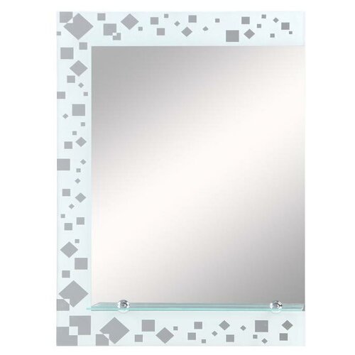 Зеркало, настенное, с пескоструйной графикой, с полочкой, 70х52 см 5101356