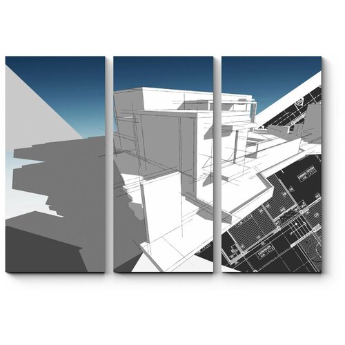 Модульная картина Архитектурный скетч 60x43