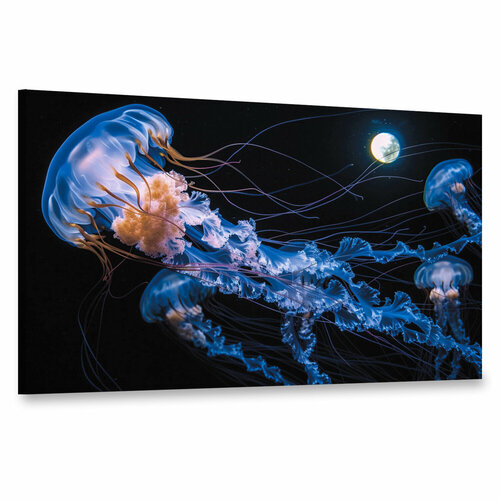 Интерьерная картина 100х60 "Медуза в лунном свете"