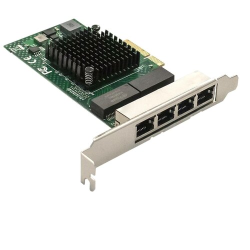 Сетевой адаптер EXEGATE EXE-BCM5719 PCI-E x4 v2.0, порты 4xRJ45, 10/100/1000Mbps
