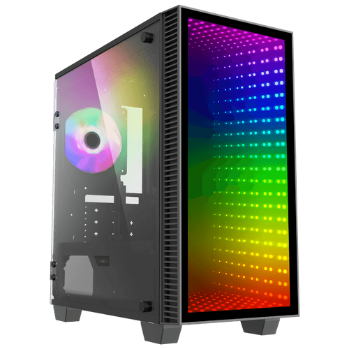 Корпус GameMax MFG. H608 Mini Abyss (Черный, Midi Tower, ATX, 2*USB3.0, зак. стекло, 3*RGB вентилятора+контроллер)