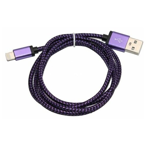 Шнур USB дата-кабель совместимый с iPhone 5 1м оплетка тряпочная Зебра
