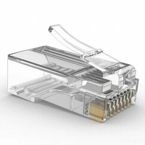 Универсальный коннектор RJ45 RIPO, 30 штук, прозрачный, быстрозажимной, CAT5E