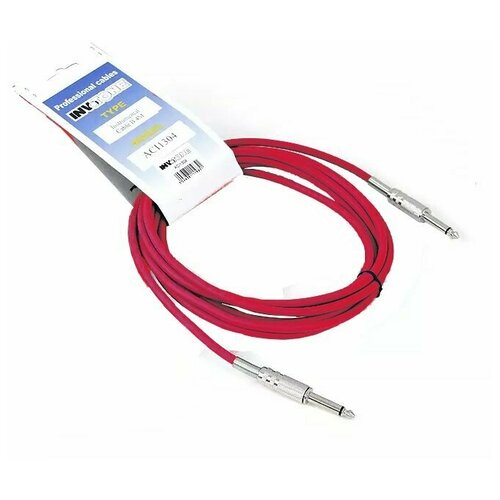 Invotone ACI1302R инструментальный кабель, mono jack 6,3 — mono jack 6,3, длина 2 м (красный)