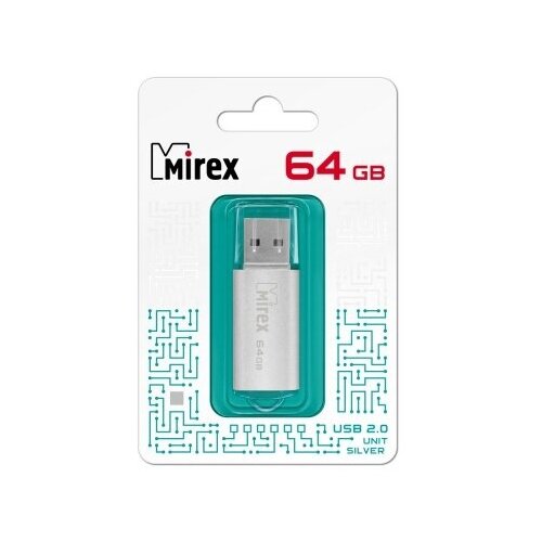 USB флеш-накопитель 64 Гб, Mirex Unit Silver