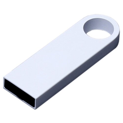 Компактная металлическая флешка с круглым отверстием (4 Гб / GB USB 2.0 Белый mini3 Flash drive)