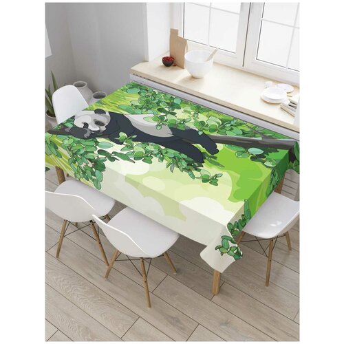 Скатерть прямоугольная JoyArty на кухонный стол "Панда" из оксфорда, 180x145 см