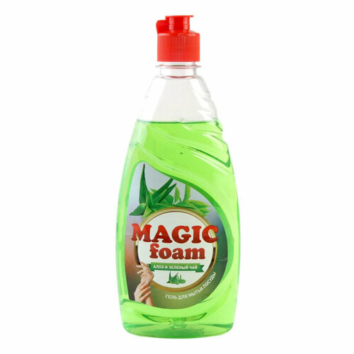 Средство для мытья посуды MAGIC FOAM Алоэ-Вера и зеленый чай 500гр