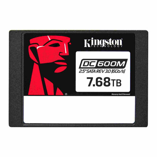 Kingston 7680GB Enterprise 2.5" SATA 3 R560/W530MB/S DC600M 3D TLC MTBF 2M 94 000/34 000 IOPS 14016TBW SEDC600M/7680G