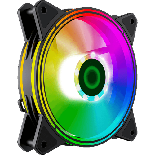 Комплект кулеров для корпуса ПК + контроллер вентиляторов/ Gamemax RQ300 kit, 3x12CM Rainbow ARGB fans, remote controller RQ300