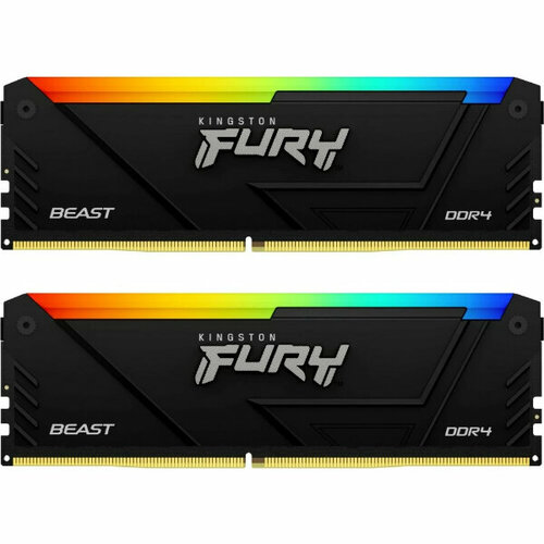 Оперативная память Kingston 16GB DDR4 3600MHz DIMM FURY Beast Black RGB XMP KF436C17BB2AK2/16 kit 2x8Gb, CL17, 1.35V 288-pin Non-ECC