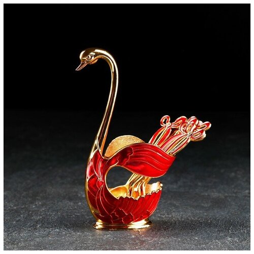 Magistro Набор ложек на подставке Swan, 6 шт. красный 6 7 28 см
