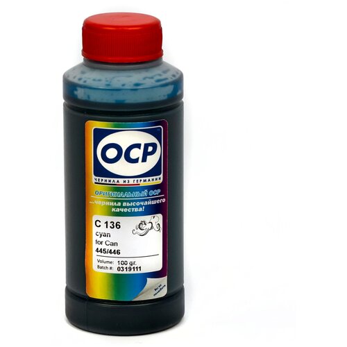 Чернила OCP C136 голубые водорастворимые для картриджей Canon CL-446 и CL-446XL 100мл.