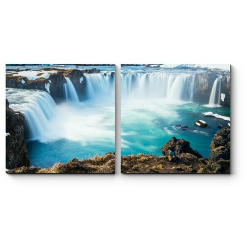 Модульная картина Грандиозный водопад Исландии 40x20