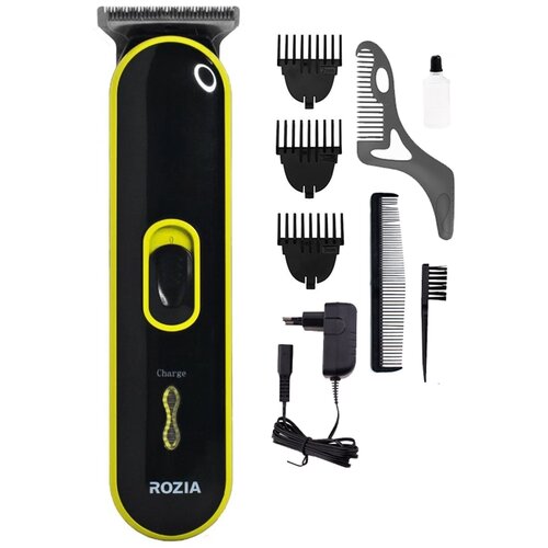 Профессиональный триммер Rozia, Машинка для стрижки волос, бороды и усов, салатовый