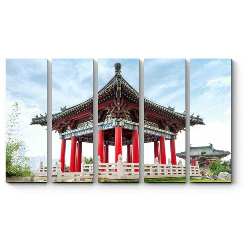 Модульная картина древняя китайская архитектура140x84