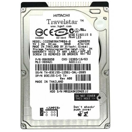 Жесткий диск Hitachi 13N6747 30Gb 4200 IDE 2,5" HDD