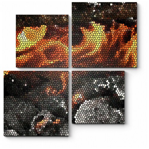 Модульная картина Согревающее пламя 140x140