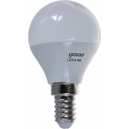 Лампа светодиодная LED 6.5 Вт 520 Лм 3000К теплая Е14 Шар Black | код.105101107 | GAUSS (20шт. в упак.)