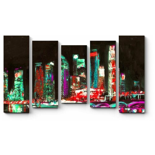 Модульная картина Ночной Сингапур маслом 100x60