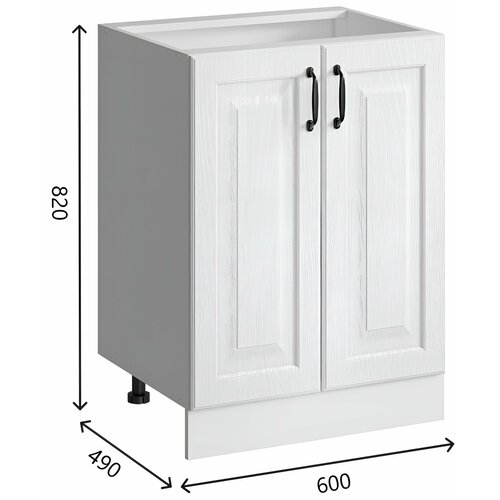 Шкаф кухонный напольный 60 см без столешницы, МДФ Белая текстура