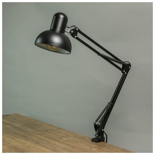Лампа настольная Risalux на шарнире, "Крус, черная", E27, 40 W