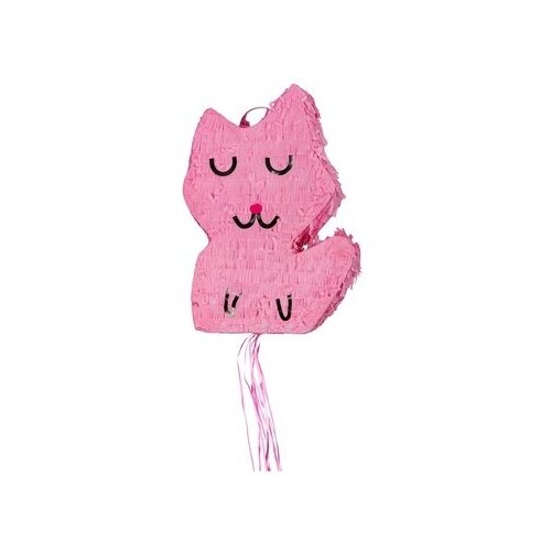 Пиньята Кошка розовая с лентами