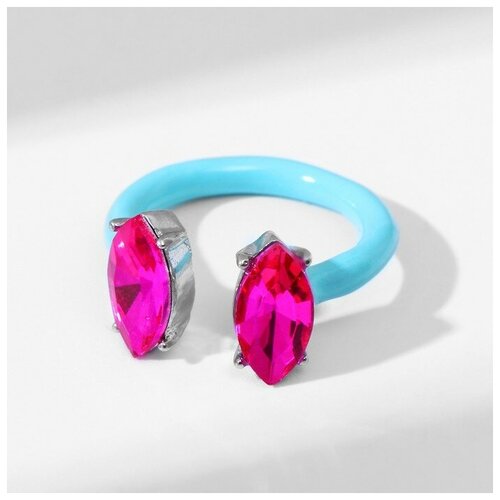 Кольцо Queen Fair, эмаль, розовый, голубой
