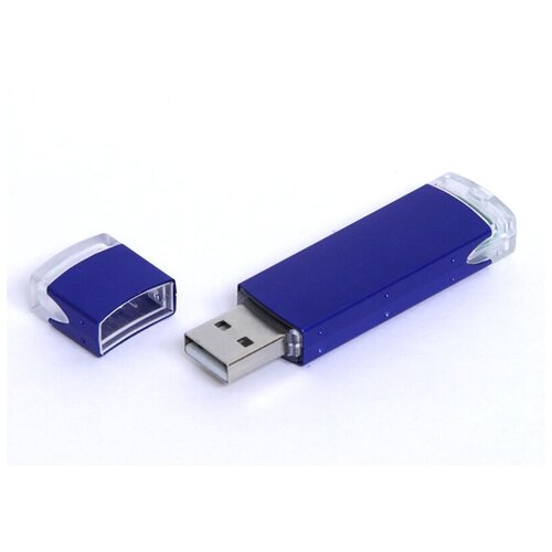 Классическая металлическая флешка для нанесения логотипа (32 Гб / GB USB 3.0 Синий/Blue 014 Классик MT124)
