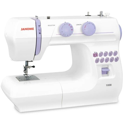 Швейная машина Janome 1008, белый/фиолетовый