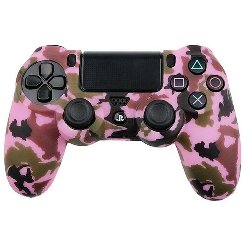 Защитный силиконовый чехол Controller Silicon Case для геймпада Sony Dualshock 4 Wireless Controller Camouflage Pink (Камуфляж Розовый) (PS4)