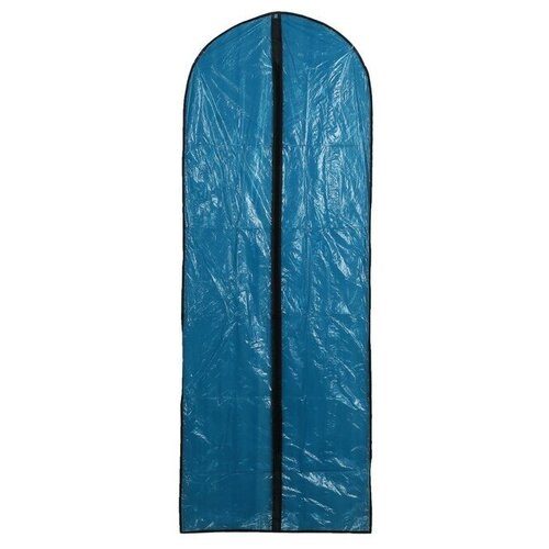 Доляна Чехол для одежды Доляна, 60×160 см, PE, цвет синий прозрачный