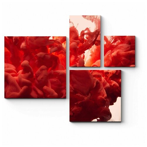 Модульная картина Глубокий красный 152x127