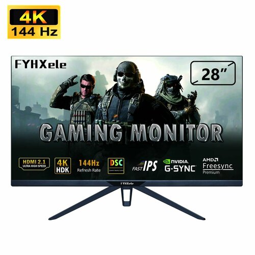 28" 3840*2160 монитор 144 Гц игровой 100% sRGB 10 bit с HDR G-Sync черный