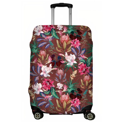 Чехол для чемодана LeJoy, размер S, коричневый, розовый