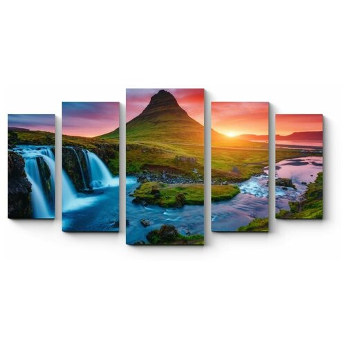 Модульная картина Красочный рассвет, Исландия 120x66