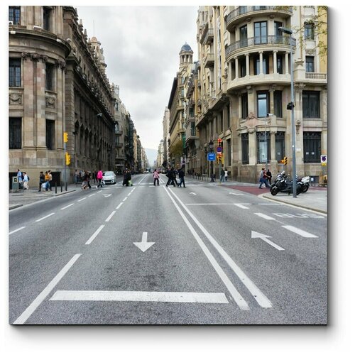Модульная картина Пустая дорога в центре Барселоны90x90