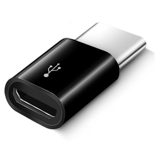 Адаптер-переходник Coffeesoft MicroUSB/USB type C OTG, black, короткий