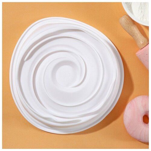 Форма для выпечки и муссовых десертов KONFINETTA «Круговорот», 20×5 см, силикон, цвет белый , 1 шт.