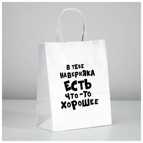 Пакет подарочный «В тебе наверняка есть что-то хорошее», 24 х 10,5 х 32 см