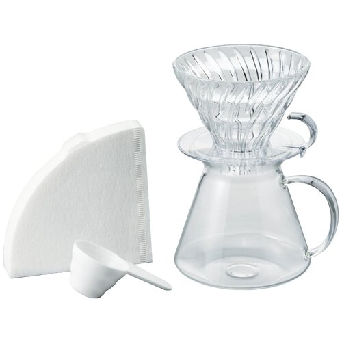 Набор для приготовления кофе Hario V60 Glass Brewing Kit, 600 мл, прозрачный