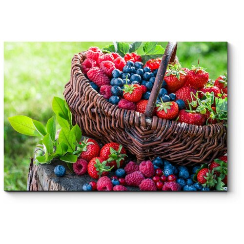Модульная картина Корзинка с ягодами 30x20