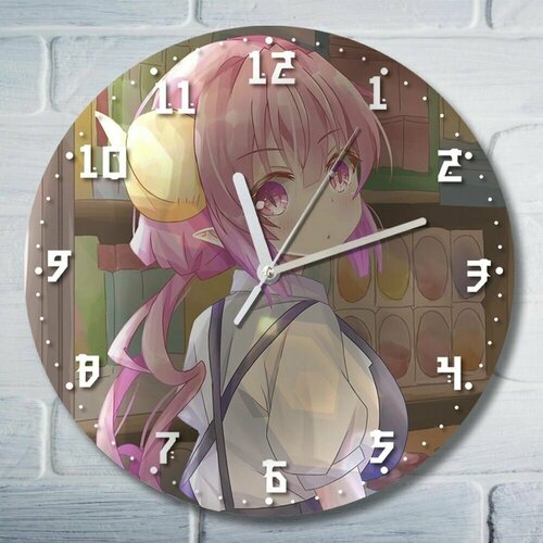 Настенные часы, деревянные, бесшумные, УФ печать аниме дракон горничная госпожи кобаяши - 7113